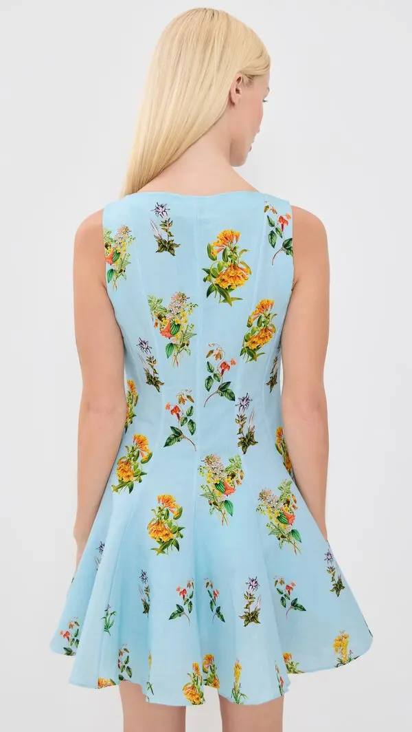 Hemant & Nandita Sleeveless Floral Print Mini Dress