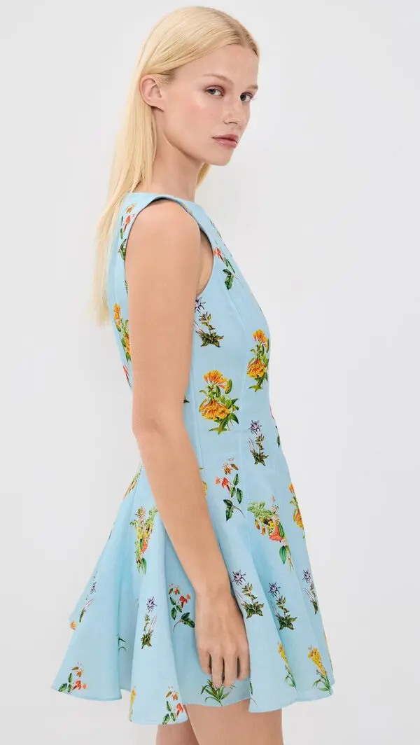 Hemant & Nandita Sleeveless Floral Print Mini Dress