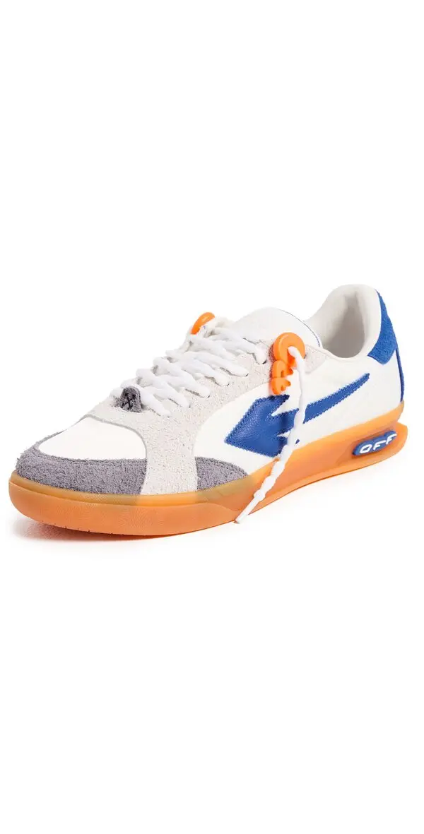 Off-White Slim Sneakers With Logo Detailing - White Blue