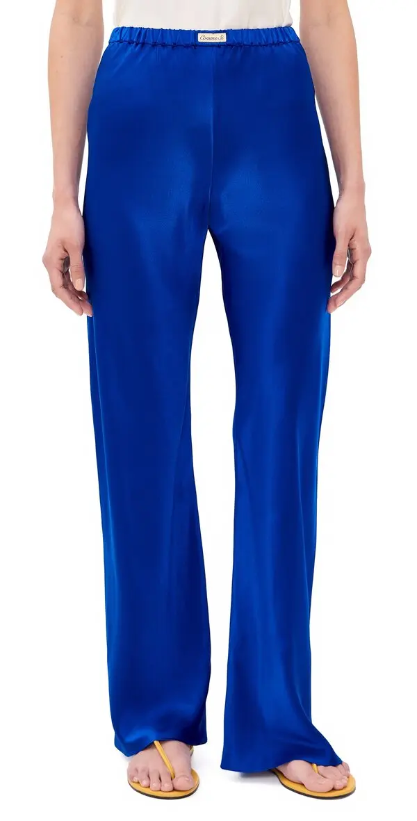 Comme Si Silk Bias Pants - Blue