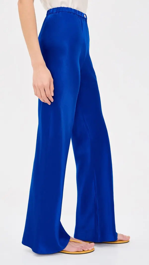Comme Si Silk Bias Pants - Blue