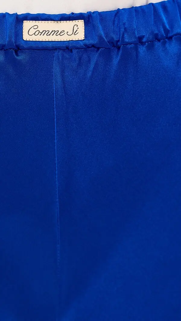 Comme Si Silk Bias Pants - Blue
