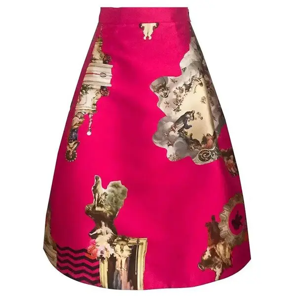 MAXJENNY Printed Knee-length Skirt - Red