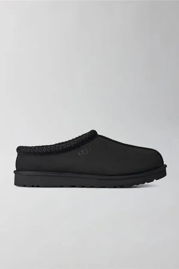 UGG Tasman Ii Suede Slippers With Sheepskin Lining - Black