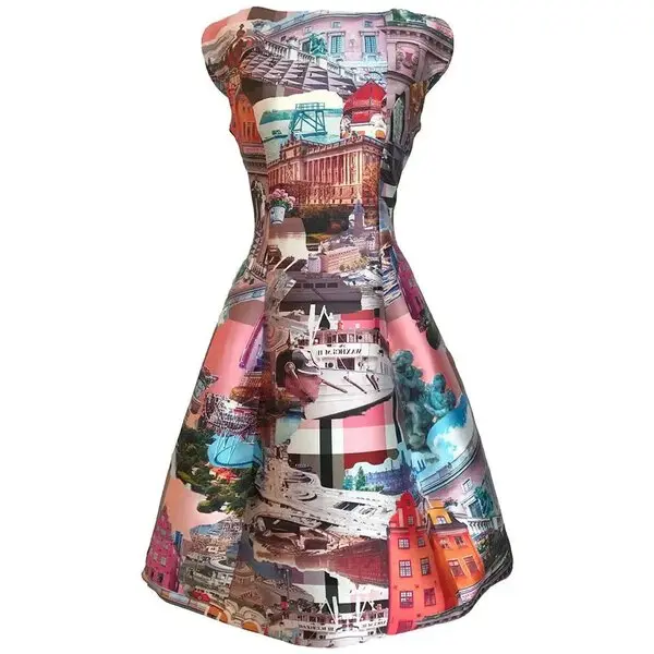 MAXJENNY Stockholm Royal Print Midi Dress - Pink