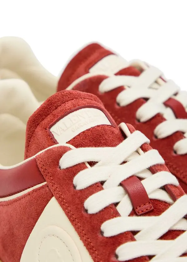 Valentino Garavani Suede Panel Sneakers - Red