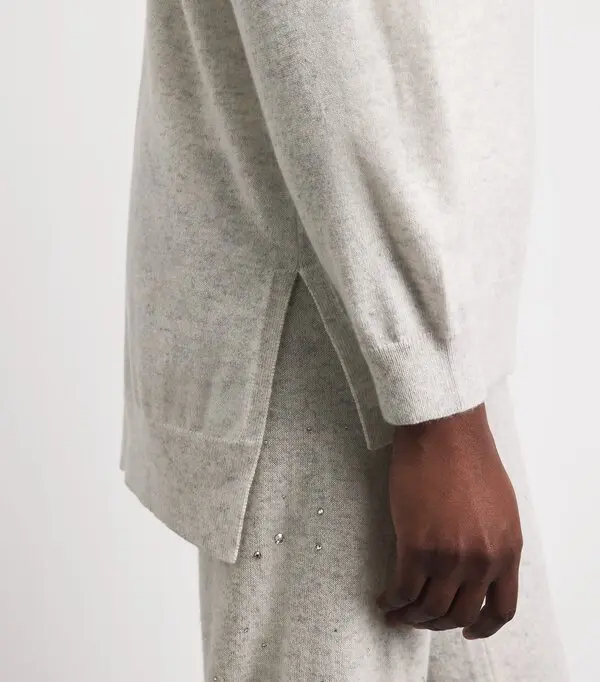 WILLIAM SHARP Embellished V-neck Cashmere Sweater