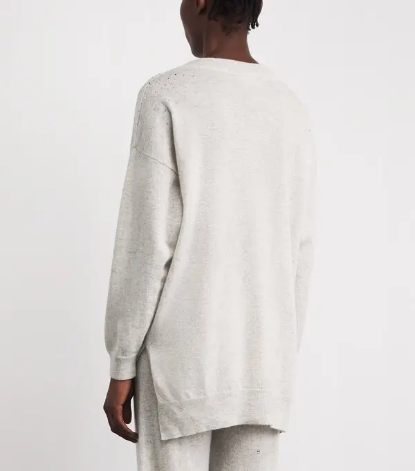 WILLIAM SHARP Embellished V-neck Cashmere Sweater
