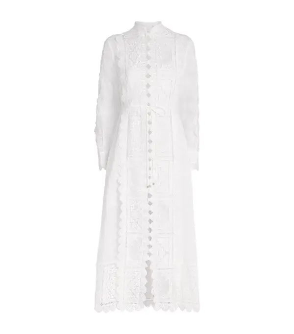 Zimmermann Ramie Lace Aster Midi Dress
