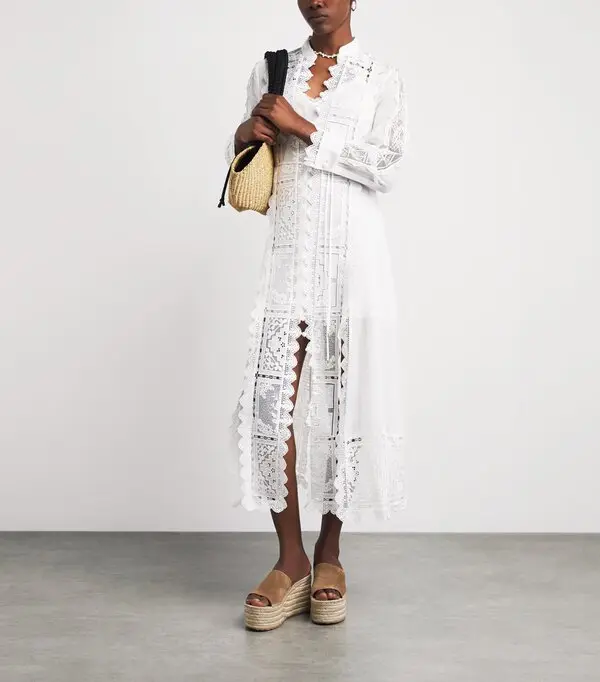 Zimmermann Ramie Lace Aster Midi Dress