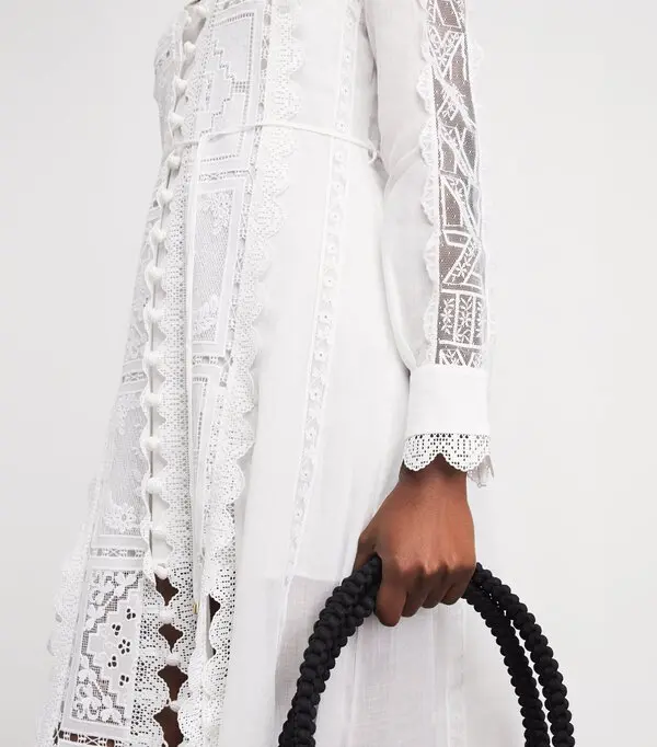 Zimmermann Ramie Lace Aster Midi Dress