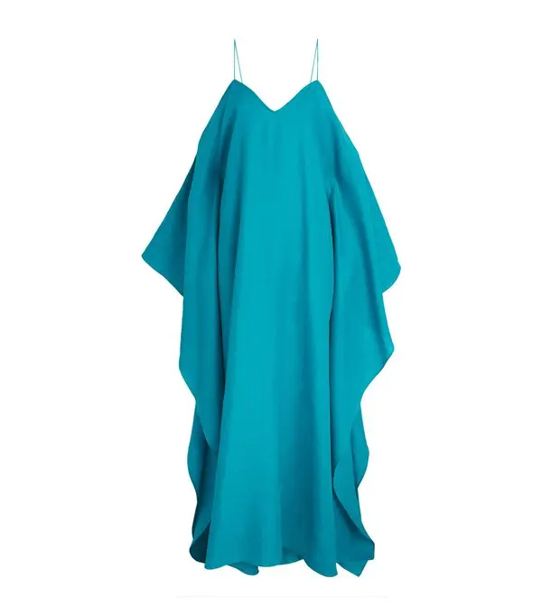 TALLER MARMO Farrow Linen Maxi Kaftan Dress - Blue