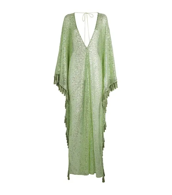 TALLER MARMO Sequin Absolutely Ooo Kaftan - Green