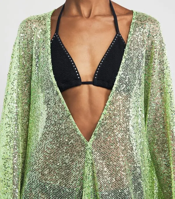 TALLER MARMO Sequin Embellished Kaftan - Green