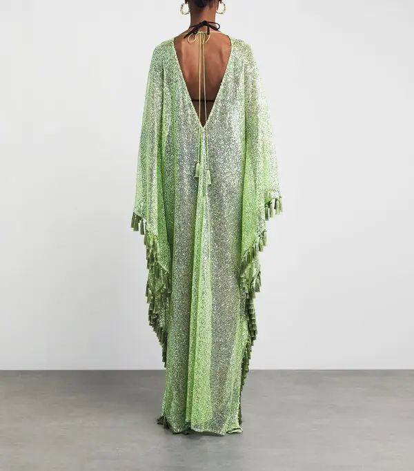 TALLER MARMO Sequin Embellished Kaftan - Green