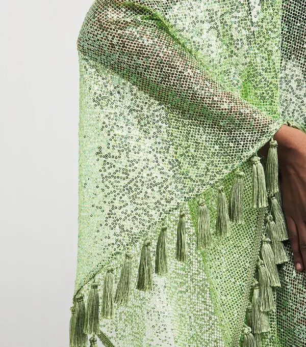 TALLER MARMO Sequin Embellished Kaftan - Green