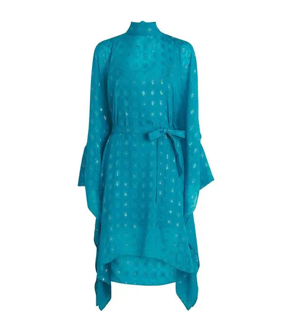 TALLER MARMO Geometric Print Silk Fil Coupè Mini Dress