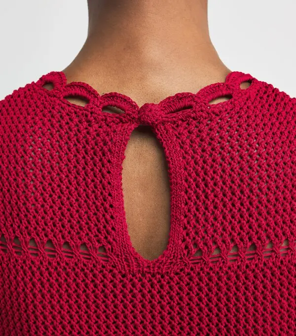 Erdem Cotton Crochet Maxi Dress - Red