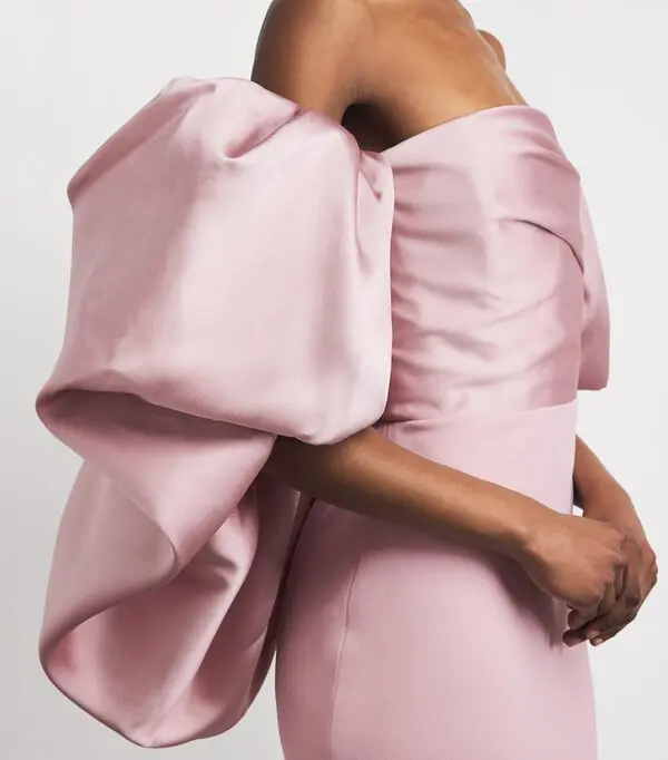 Solace London Satin-trim Floris Gown - Pink