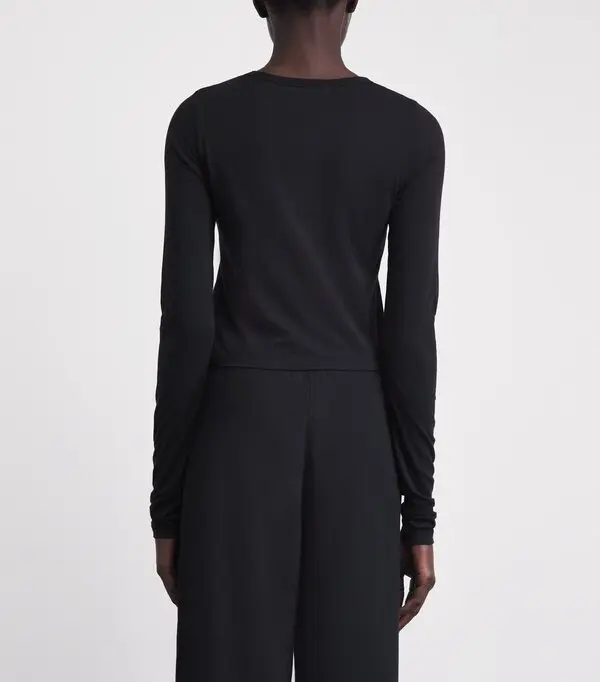 Eterne Cotton-modal Cropped Baby Tee - Black