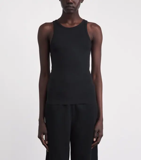 Eterne Ribbed Cotton-blend Tank Top - Black