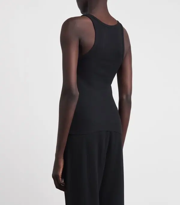 Eterne Ribbed Cotton-blend Tank Top - Black