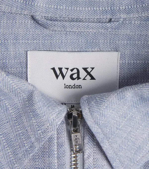 WAX LONDON Cotton-linen Herringbone Eldon Jacket - Blue