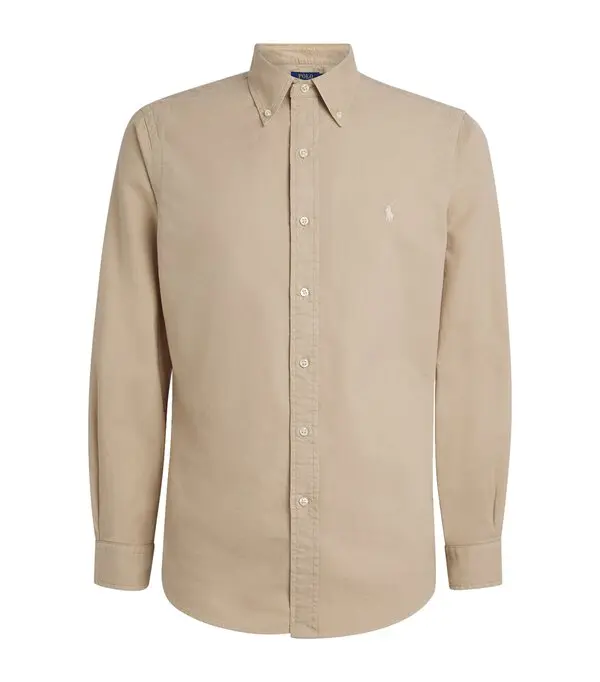 Polo Ralph Lauren Cotton Garment-dyed Oxford Shirt - Brown