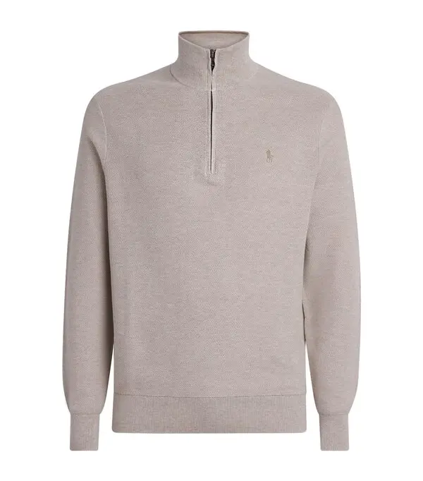 Polo Ralph Lauren Cotton Half-zip Sweater - Brown