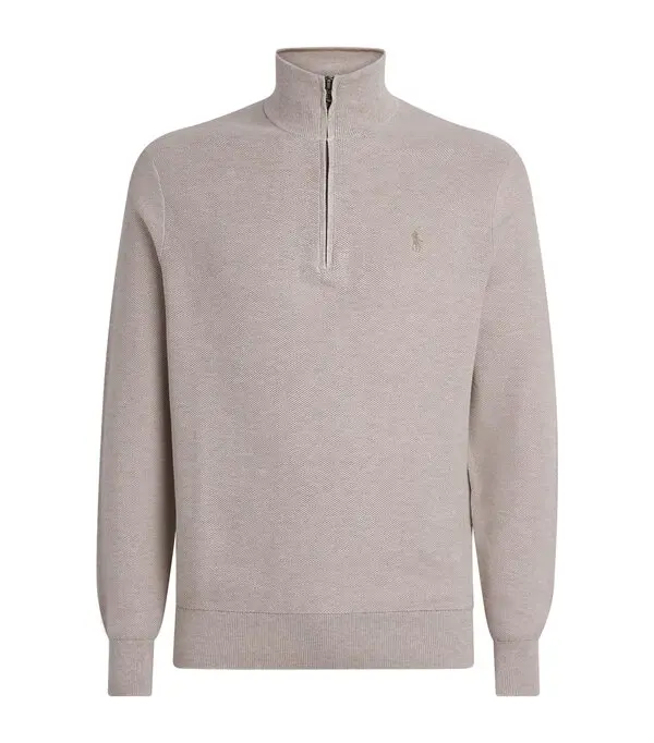 Polo Ralph Lauren Cotton Half-zip Sweater - Brown