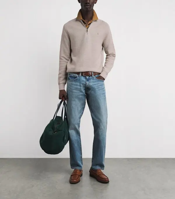 Polo Ralph Lauren Cotton Half-zip Sweater - Brown