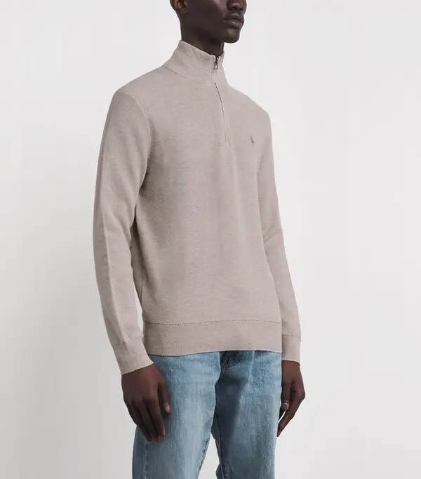 Polo Ralph Lauren Cotton Half-zip Sweater - Brown