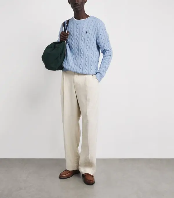 Polo Ralph Lauren Cotton Cable-knit Crewneck Sweater