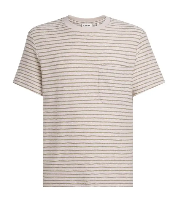 FRAME Cotton Rib-knit Stripe T-shirt