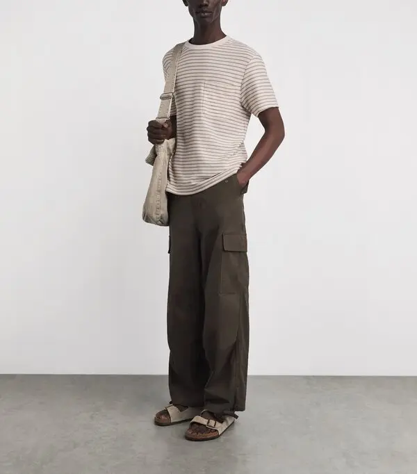 FRAME Cotton Rib-knit Stripe T-shirt