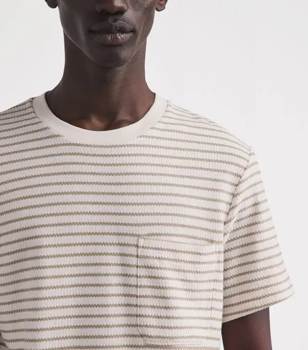 FRAME Cotton Rib-knit Stripe T-shirt