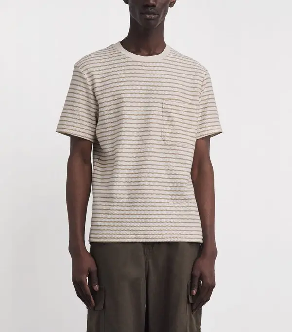 FRAME Cotton Rib-knit Stripe T-shirt
