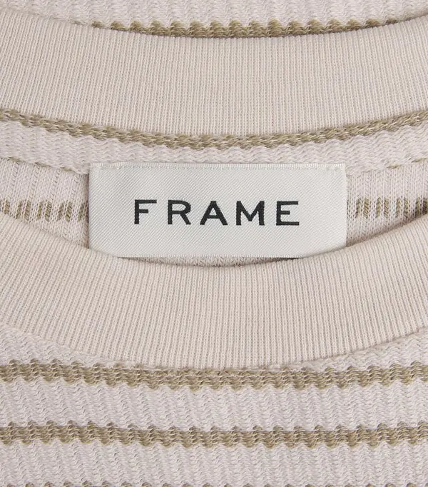 FRAME Cotton Rib-knit Stripe T-shirt