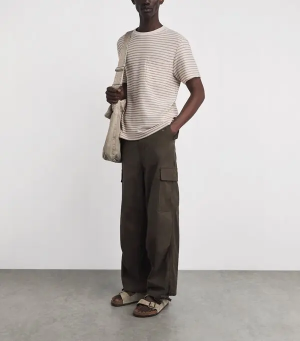 FRAME Cotton Rib-knit Stripe T-shirt