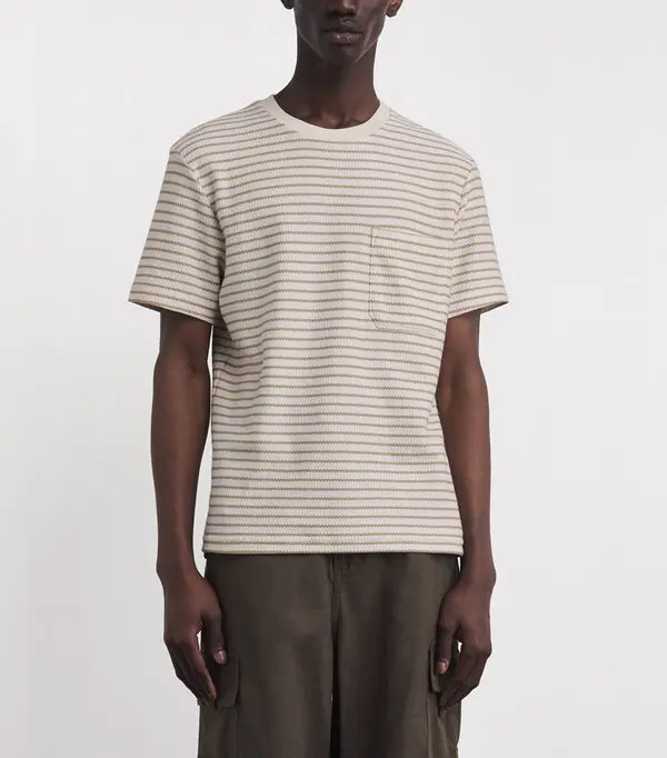 FRAME Cotton Rib-knit Stripe T-shirt