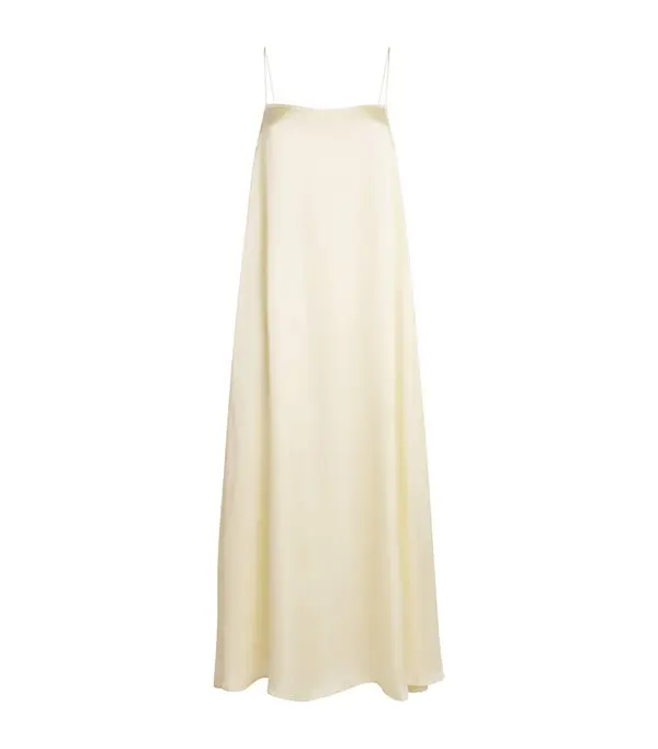 ANINE BING Silk-blend Mae Maxi Dress - Beige