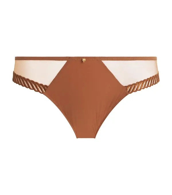 AUBADE Sheer Emotion Brazilian Briefs - Brown