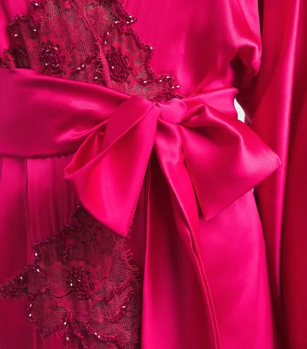 Rosamosario Silk Embellished Robe