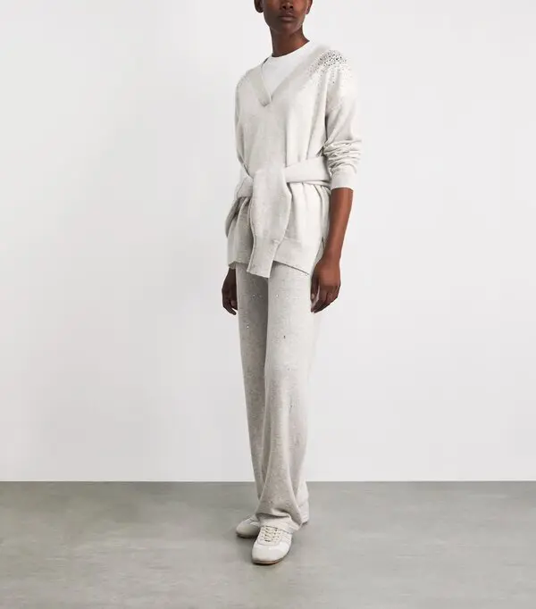 WILLIAM SHARP Cashmere Crystal-embellished V-neck Sweater