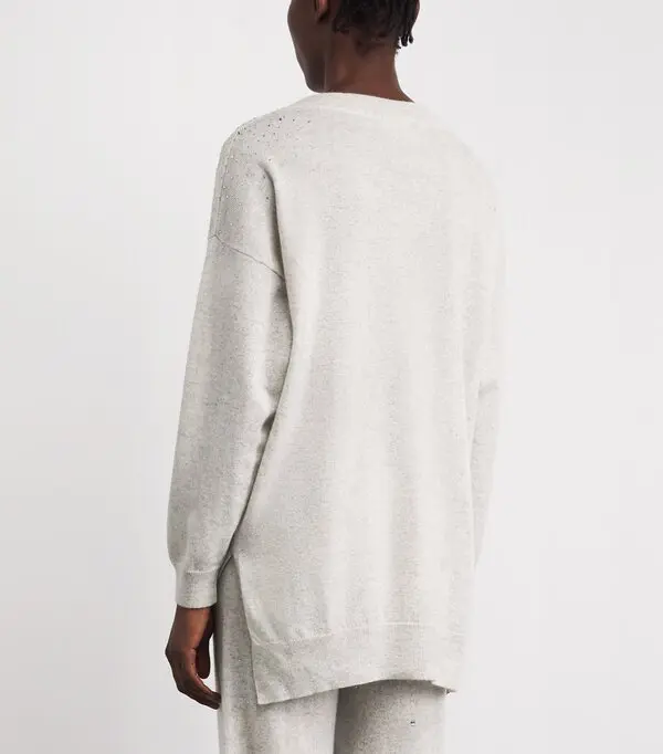 WILLIAM SHARP Cashmere Crystal-embellished V-neck Sweater