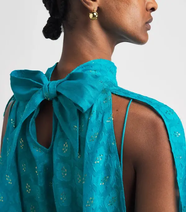 TALLER MARMO Geometric Print Silk Fil Coupè Mini Dress