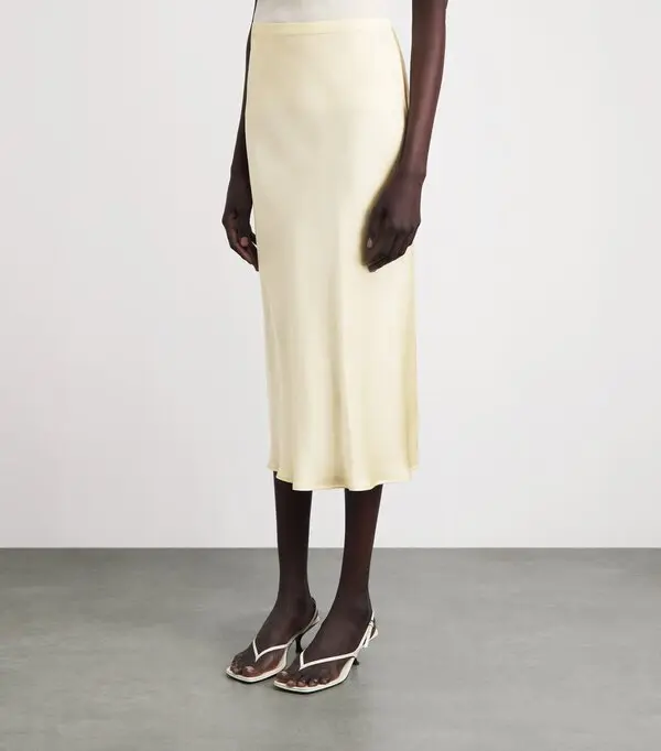 ANINE BING Silk Bar Midi Skirt
