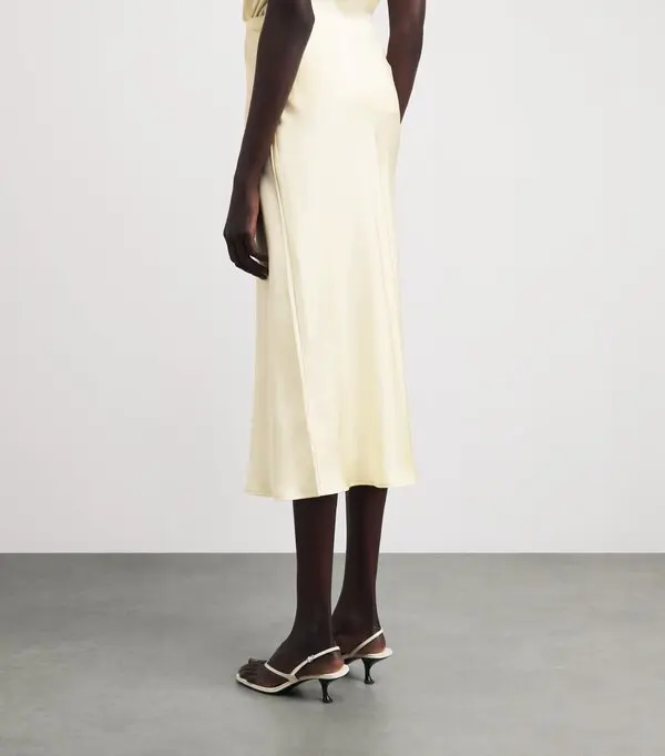 ANINE BING Silk Bar Midi Skirt