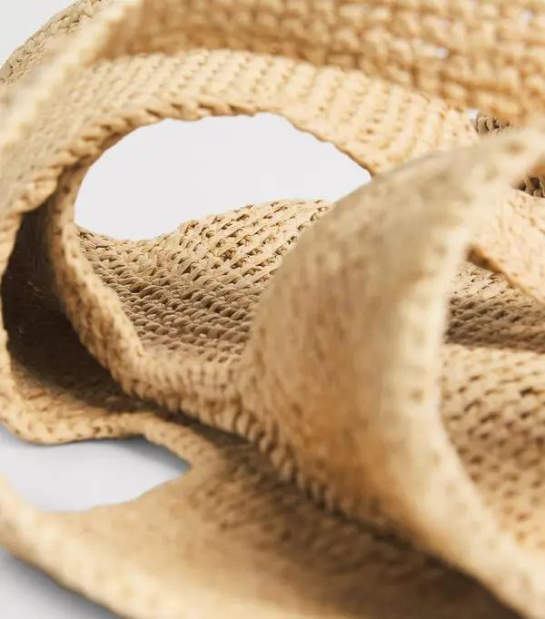 ANINE BING Leah Raffia Shopper Bag - Beige