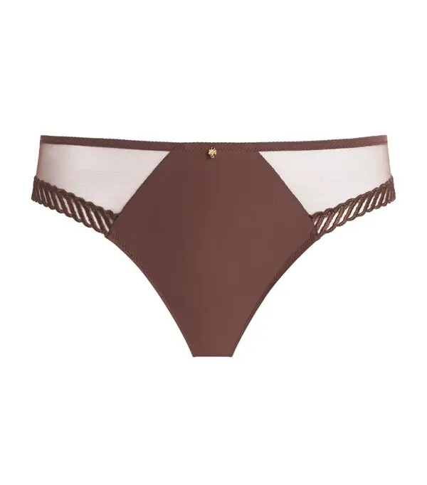 AUBADE Sheer Emotion Brazilian Briefs - Brown